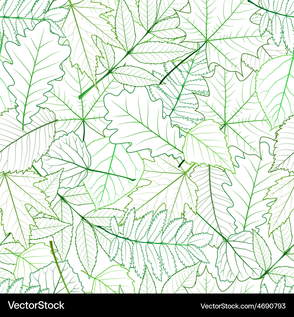 Seamless with green spring leaves Royalty Free Vector Image