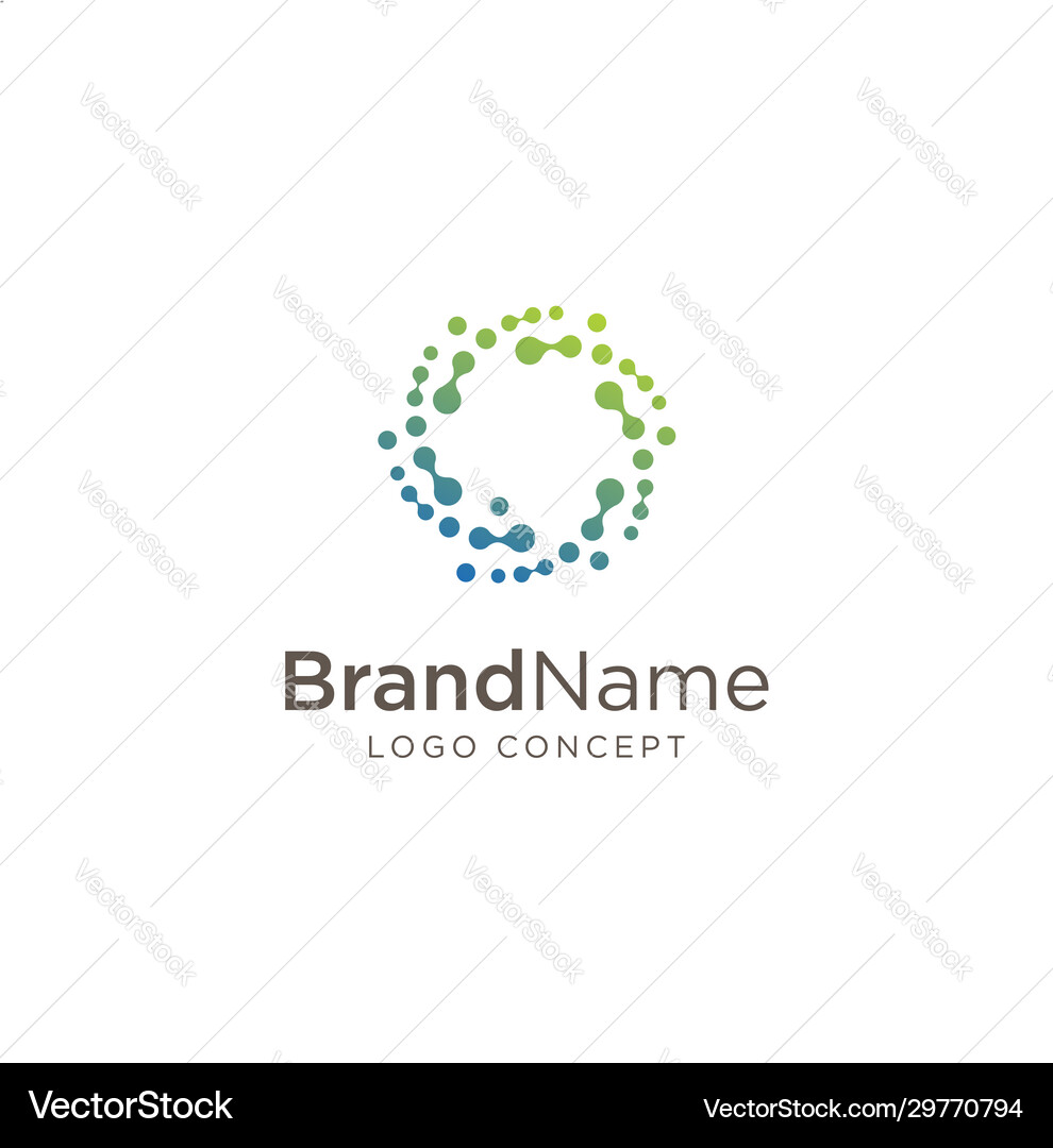 Circle tech logo advanced analysis data base Vector Image
