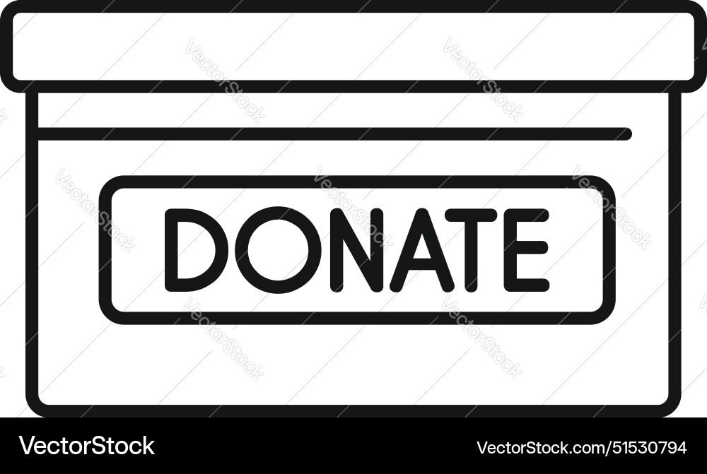 Donation box icon encouraging giving Royalty Free Vector