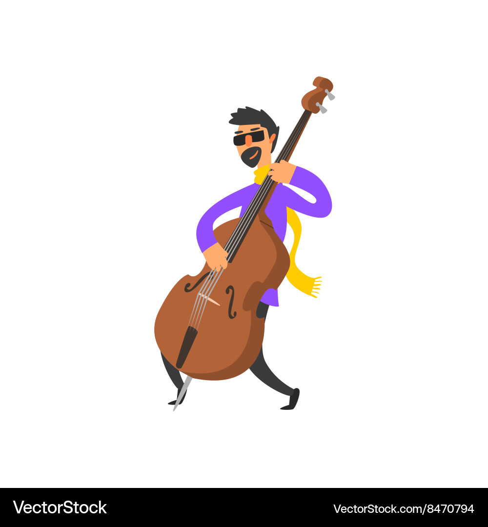 Double bass player Royalty Free Vector Image - VectorStock
