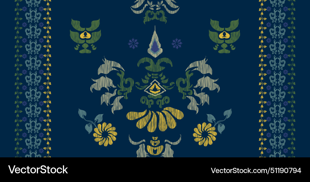 Flower embroidery pattern Royalty Free Vector Image