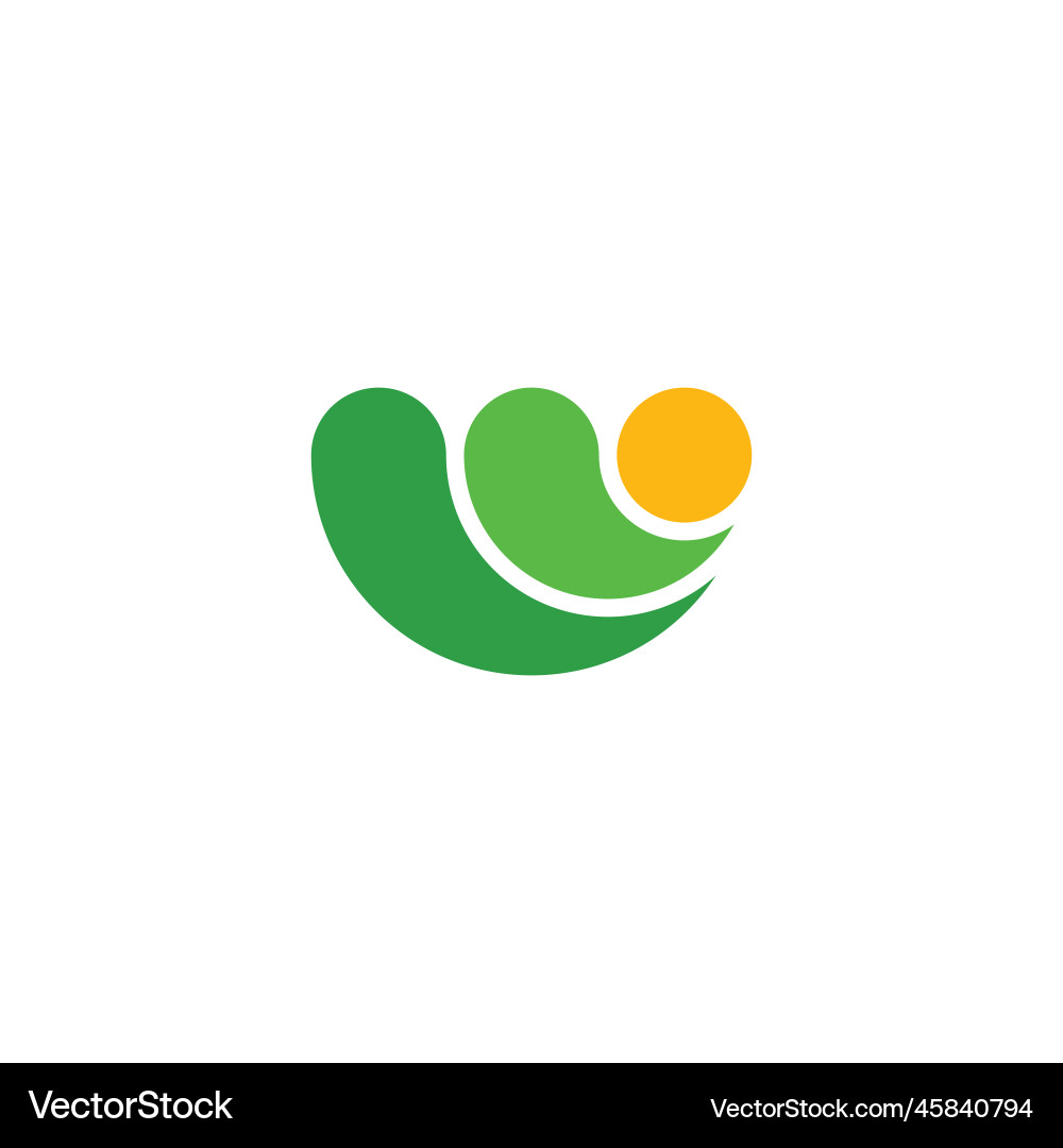 Green spring wave letter w logo – Royalty-Free Vector | VectorStock
