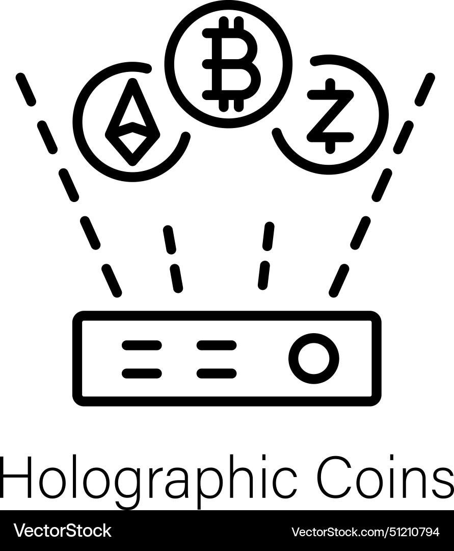 Holographic coins Royalty Free Vector Image - VectorStock