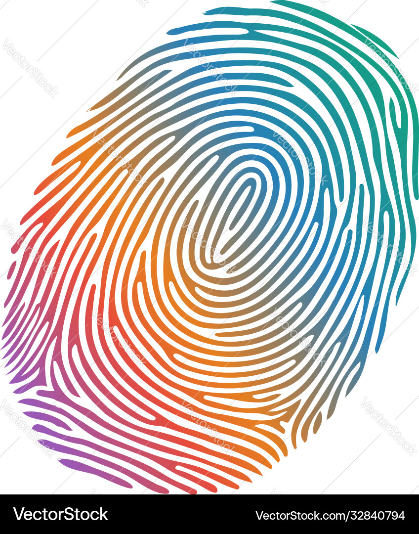 Many-coloured fingerprint on white background Vector Image