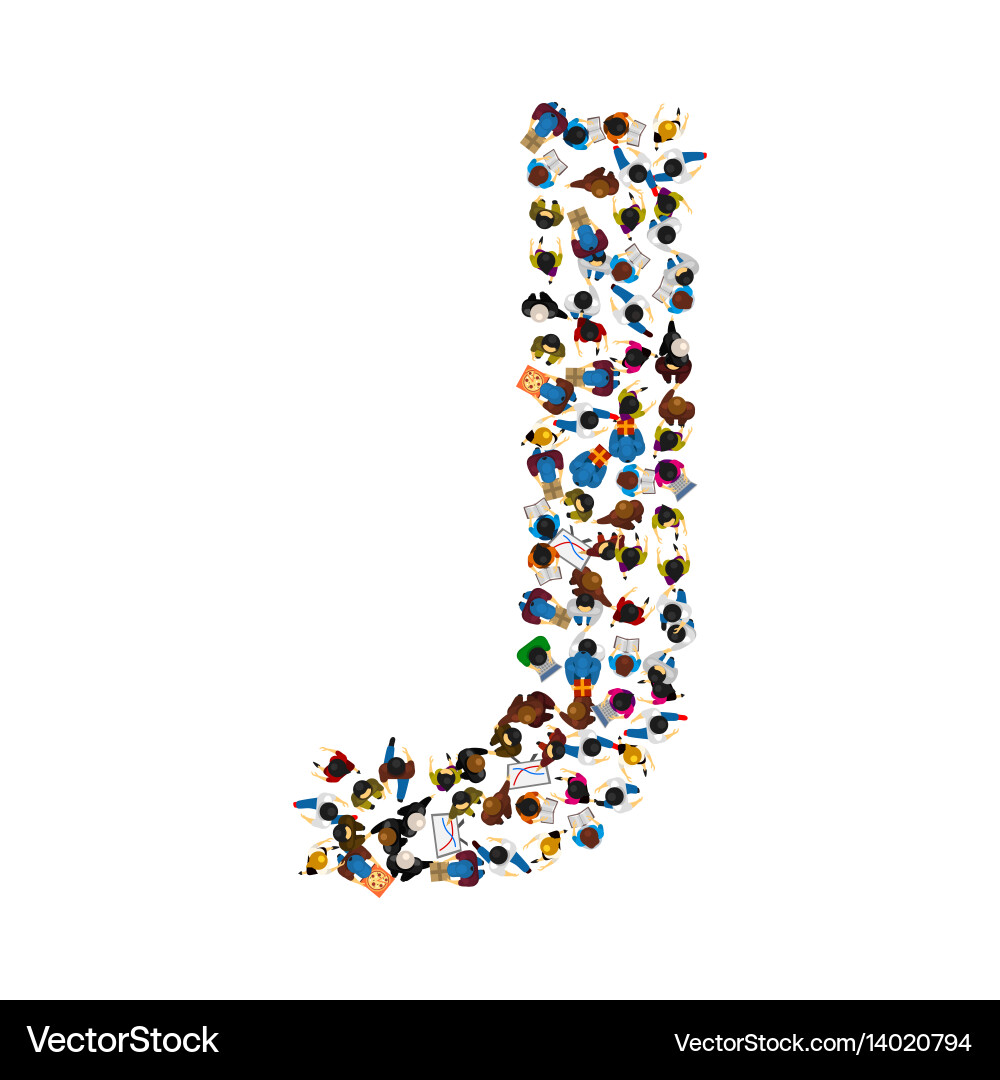 People Forming Letter J Royalty Free Vector Image