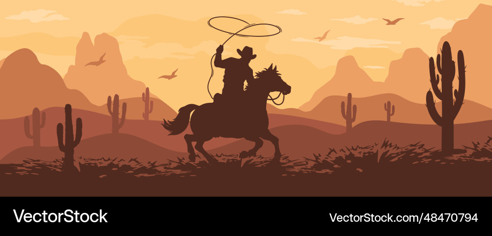 Wild west cowboy colorful sticker Royalty Free Vector Image