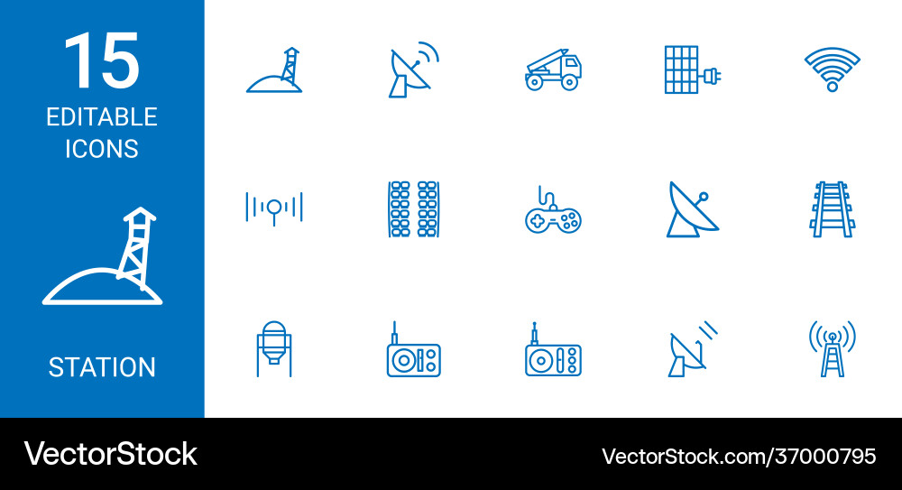 15 station icons Royalty Free Vector Image - VectorStock
