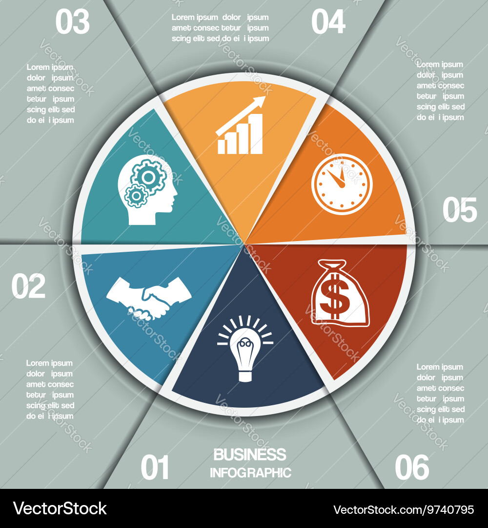 6 positions Royalty Free Vector Image - VectorStock