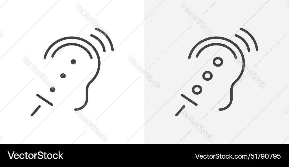 Assistive listening systems icon set ear hear aid Vector Image