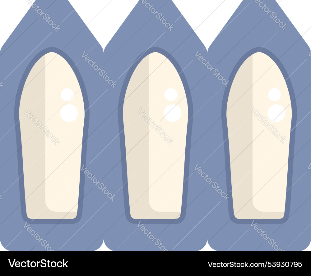 Blister pack containing three suppositories Vector Image