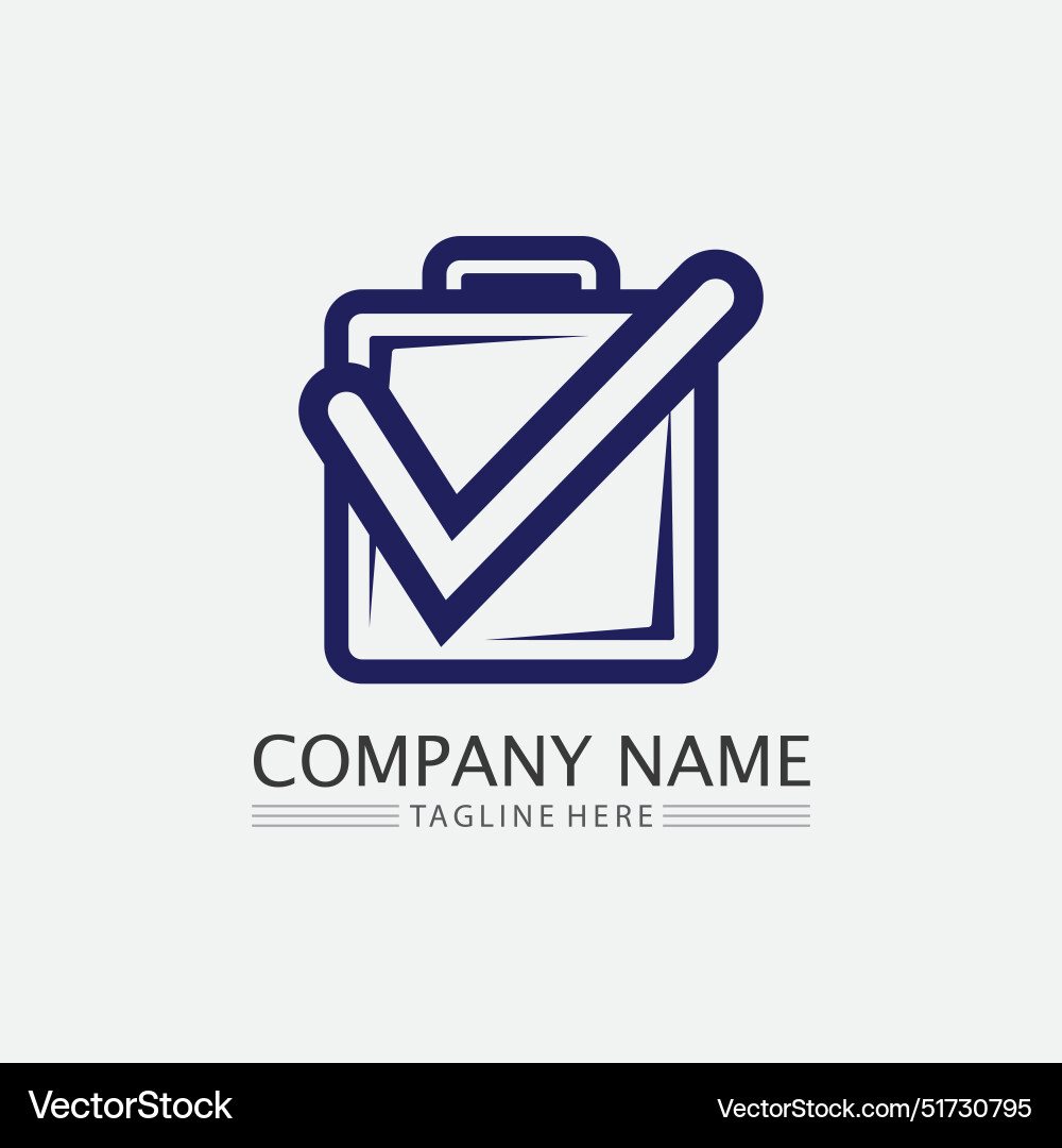 Checklist check mark logo or icon tick symbol Vector Image