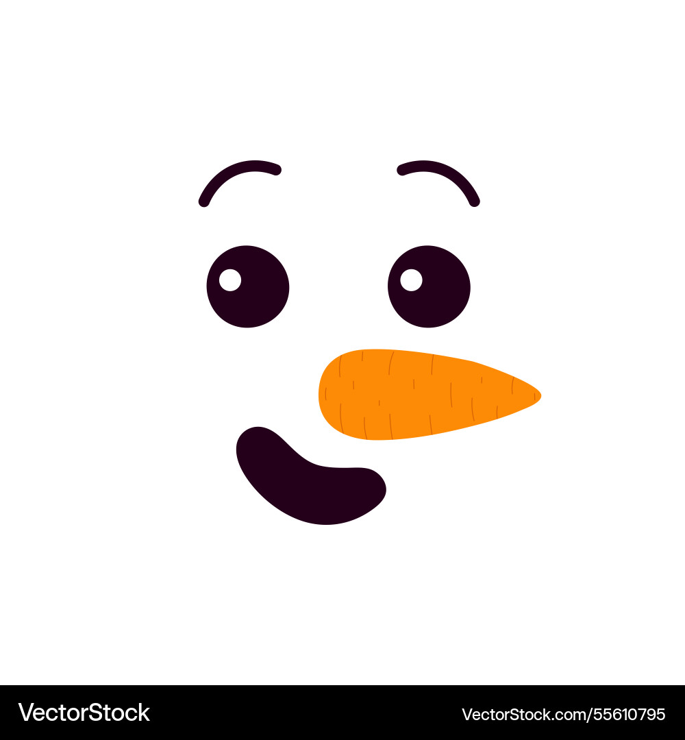 Cute snowman joy emotion happy smiling Royalty Free Vector