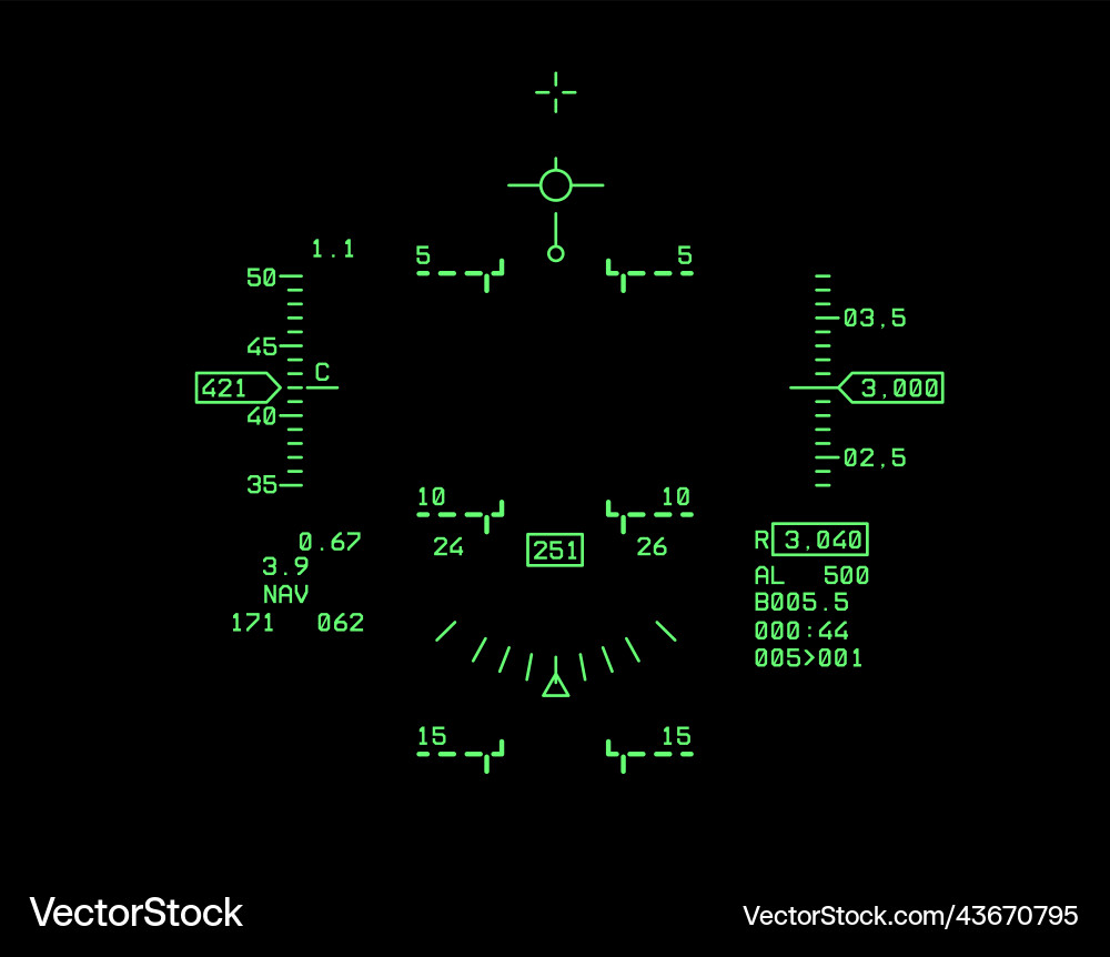 F-16 Supersonic Fighter Pilot Interface Royalty Free Vector