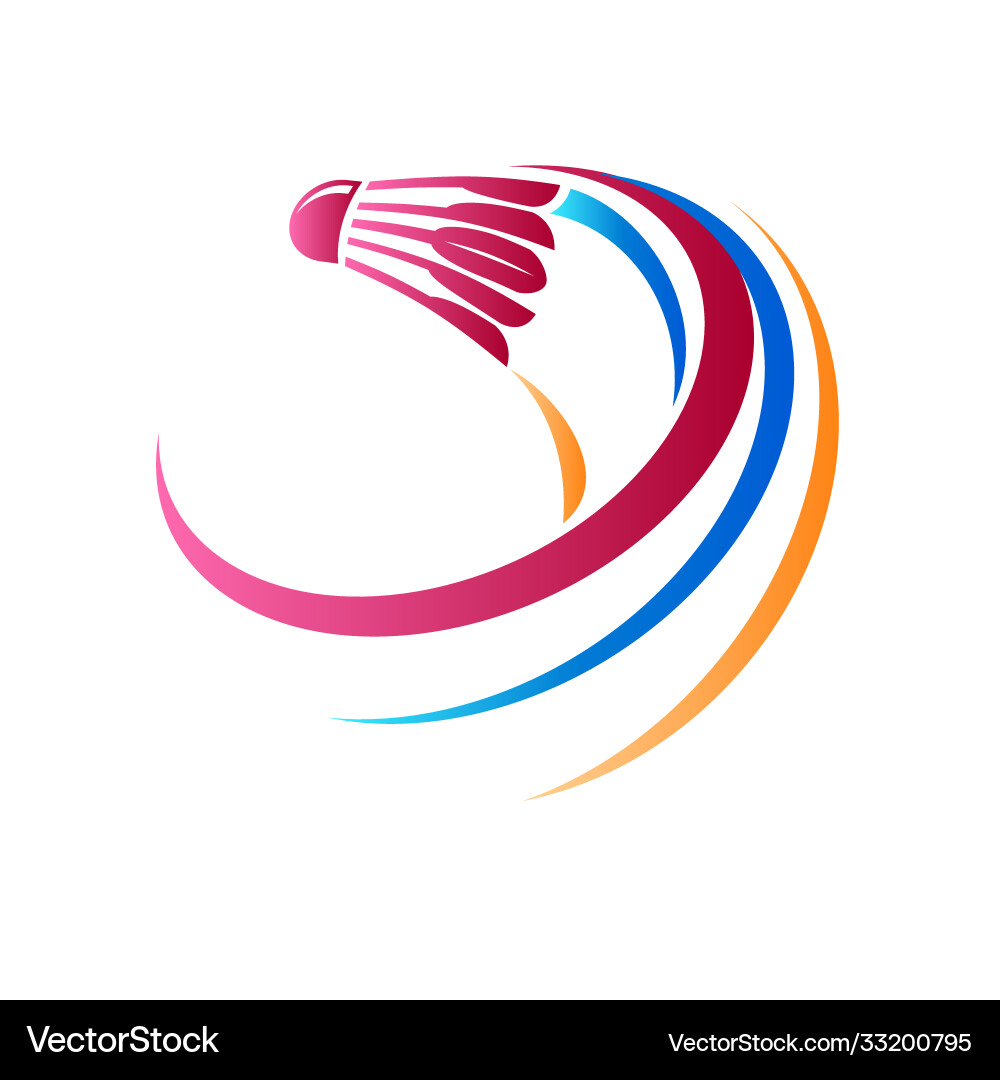 Modern Badminton Logo Royalty Free Vector Image