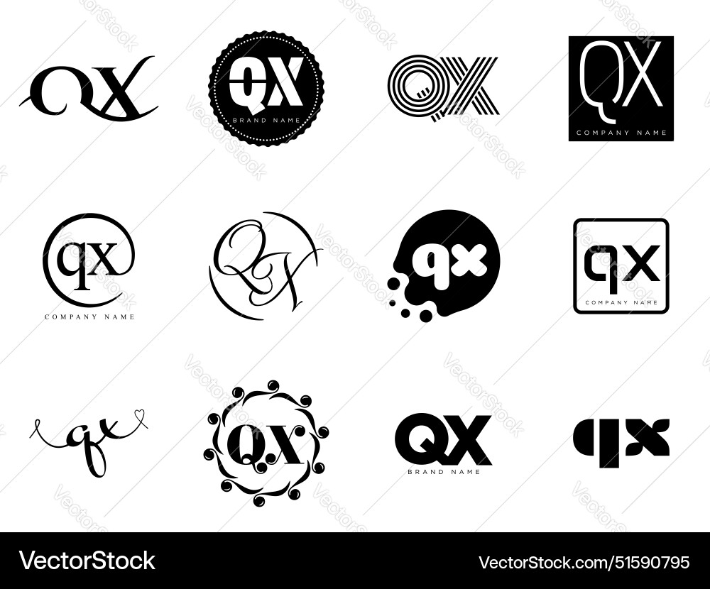 Qx logo company template letter q and x logotype Vector Image