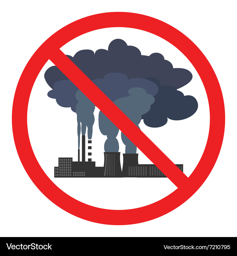 Stop air pollution sign Royalty Free Vector Image