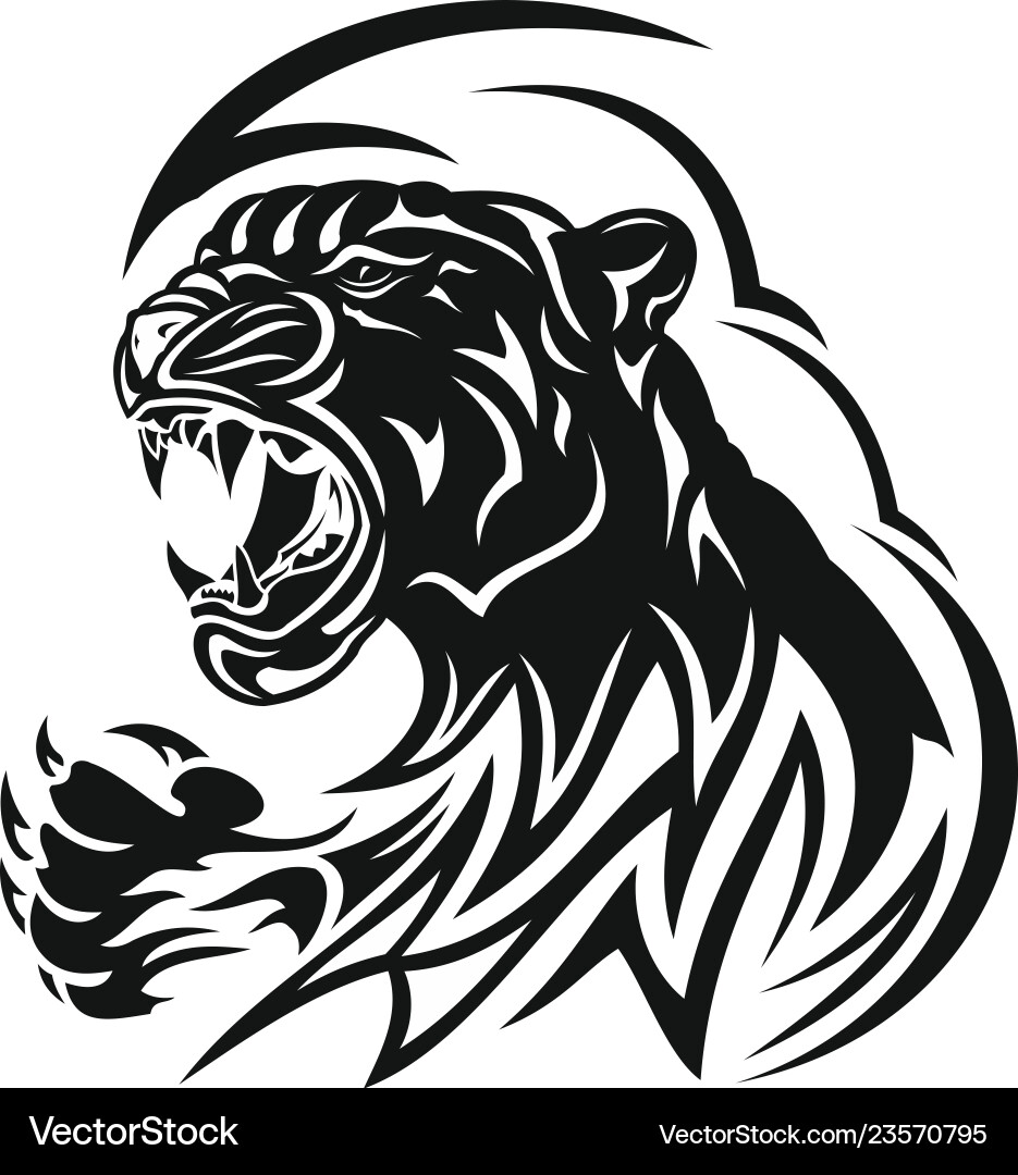 Tiger 0001 anger and rage Royalty Free Vector Image