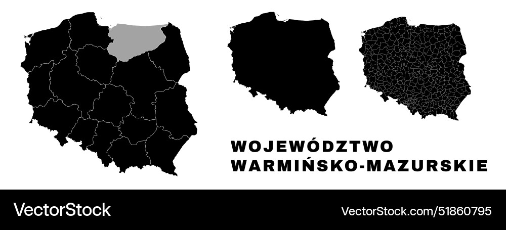Warmian-masurian map polish state poland Vector Image