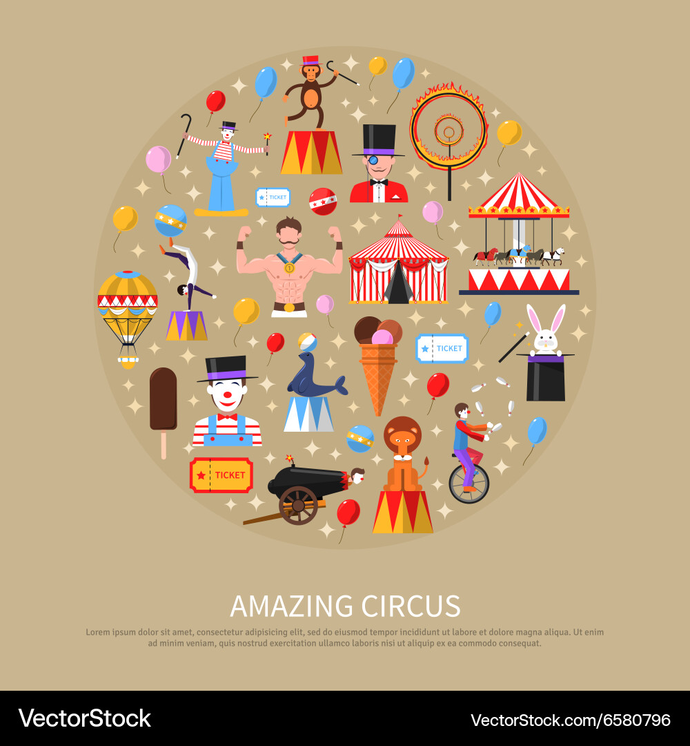 Amazing circus concept Royalty Free Vector Image
