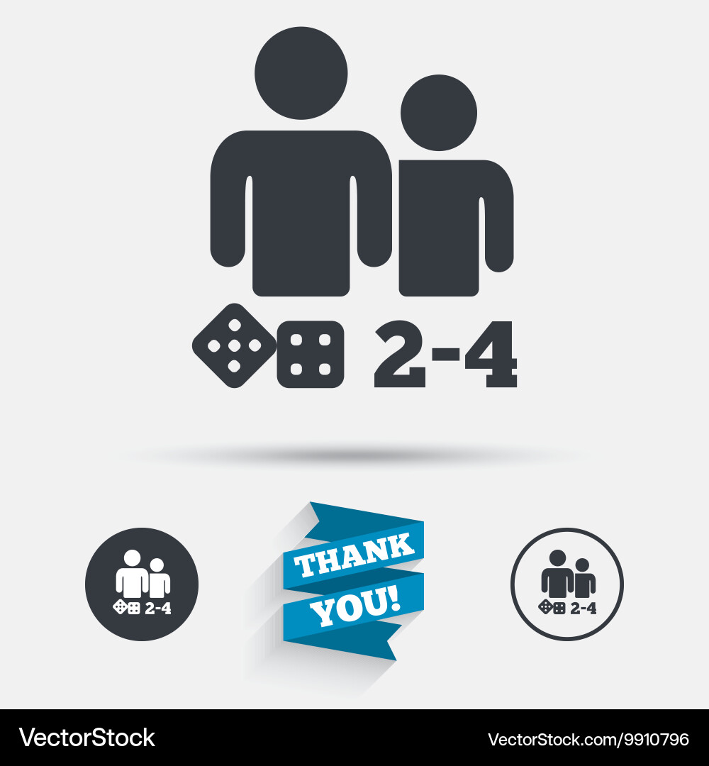 Board games sign icon 2-4 players symbol Vector Image
