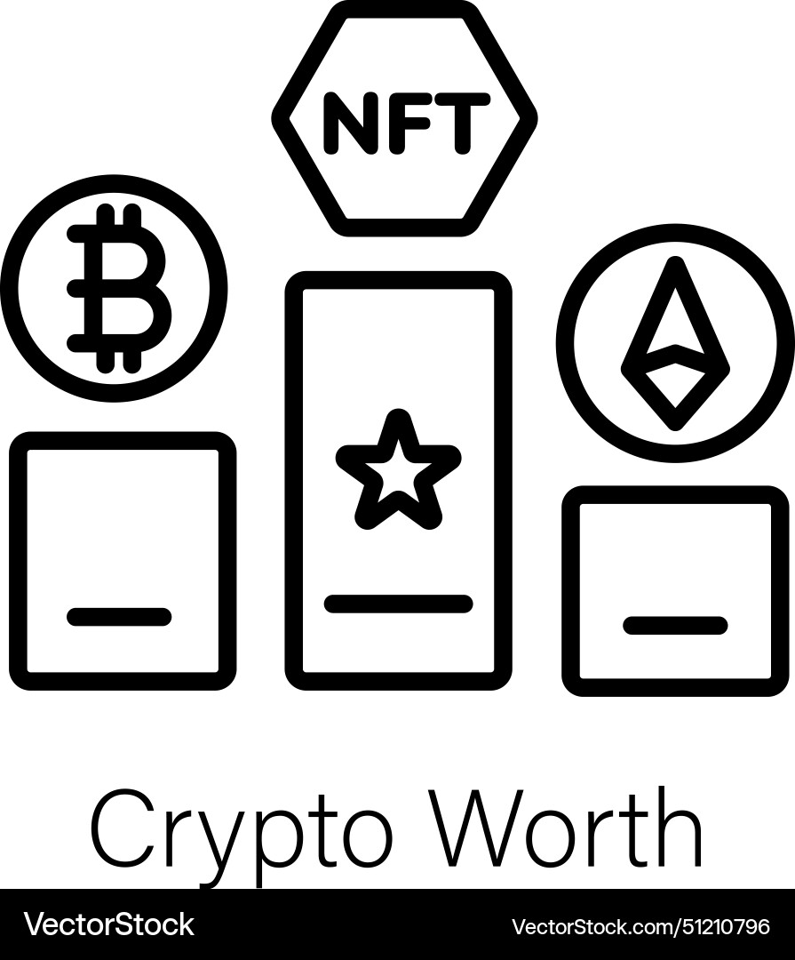 Crypto worth Royalty Free Vector Image - VectorStock