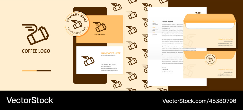 Flying coffee cup logo and branding design Vector Image