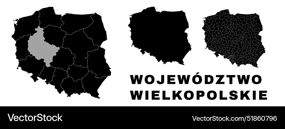 Greater poland map polish state Royalty Free Vector Image