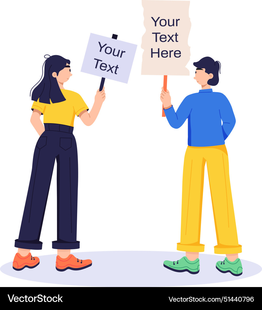 Holding signs Royalty Free Vector Image - VectorStock