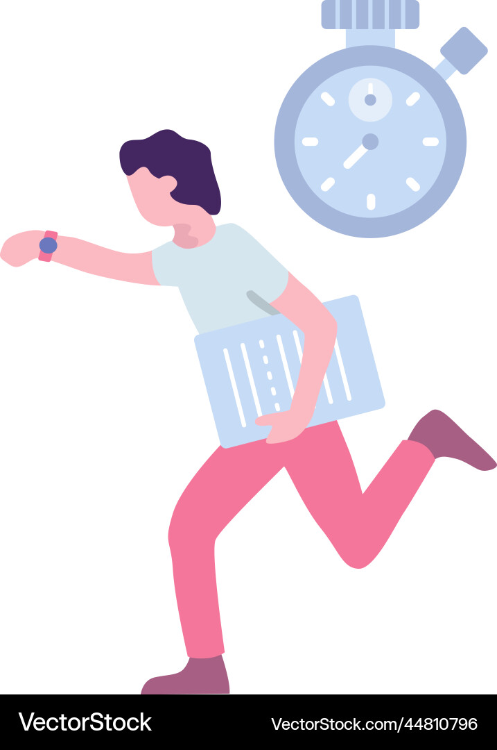 Late Deadline Rush - Time Management Royalty Free Vector