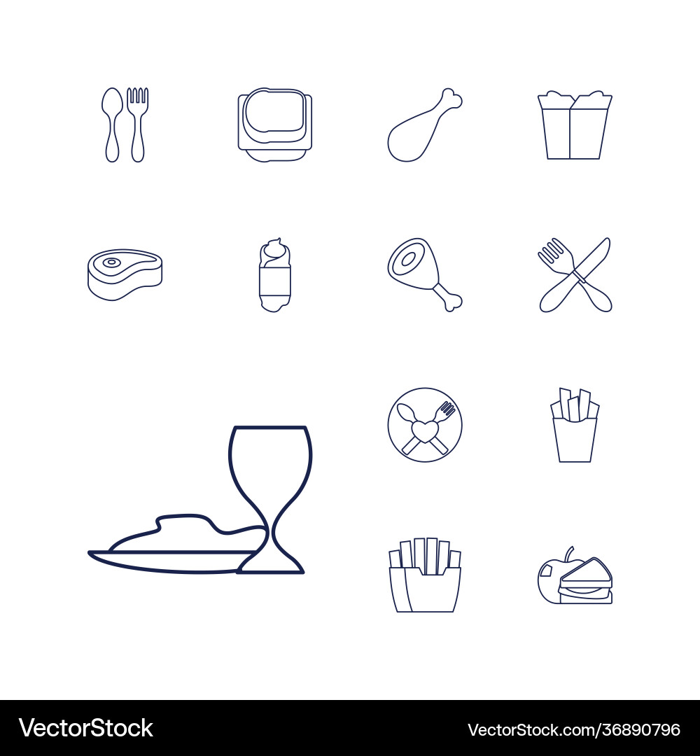 Mittagessen Icons Lizenzfreies Vektorbild - VectorStock