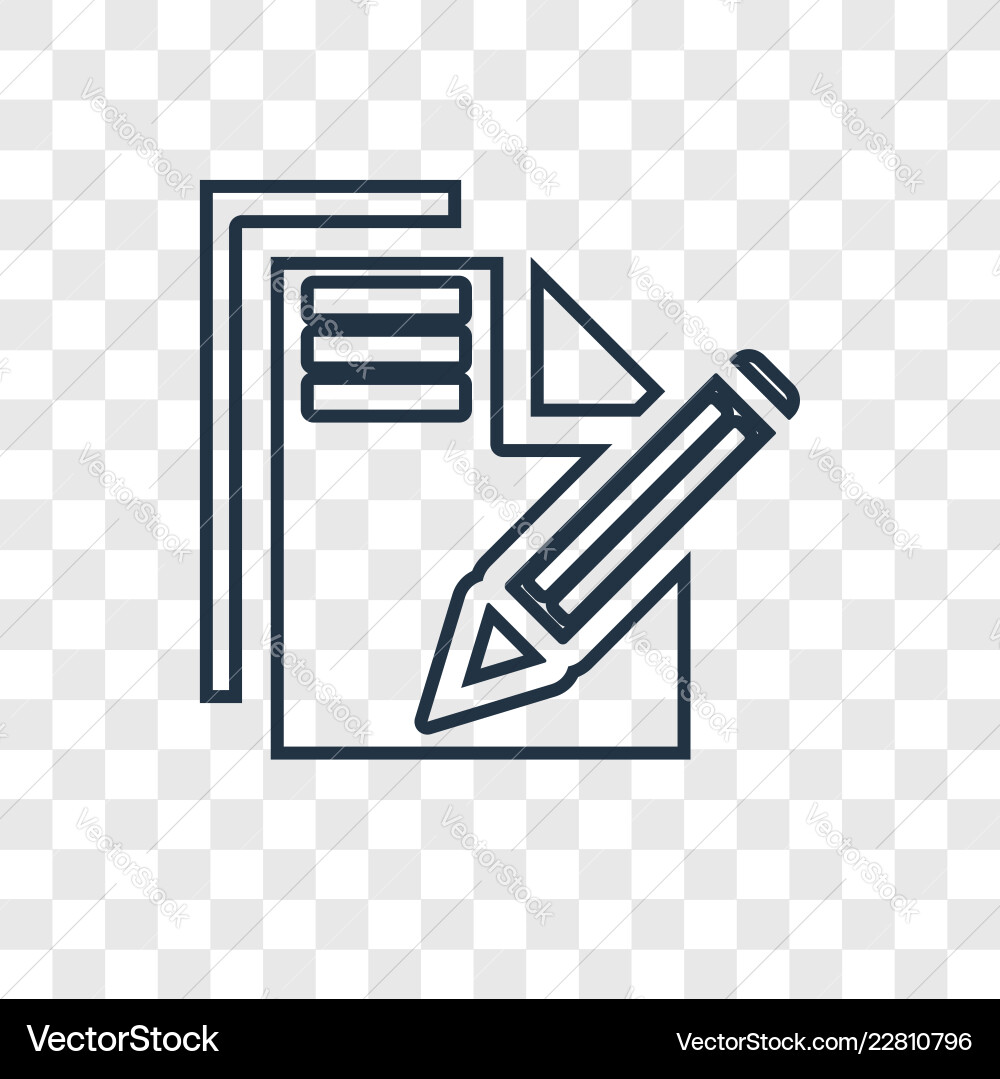 Paper and pencil concept linear icon isolated Vector Image