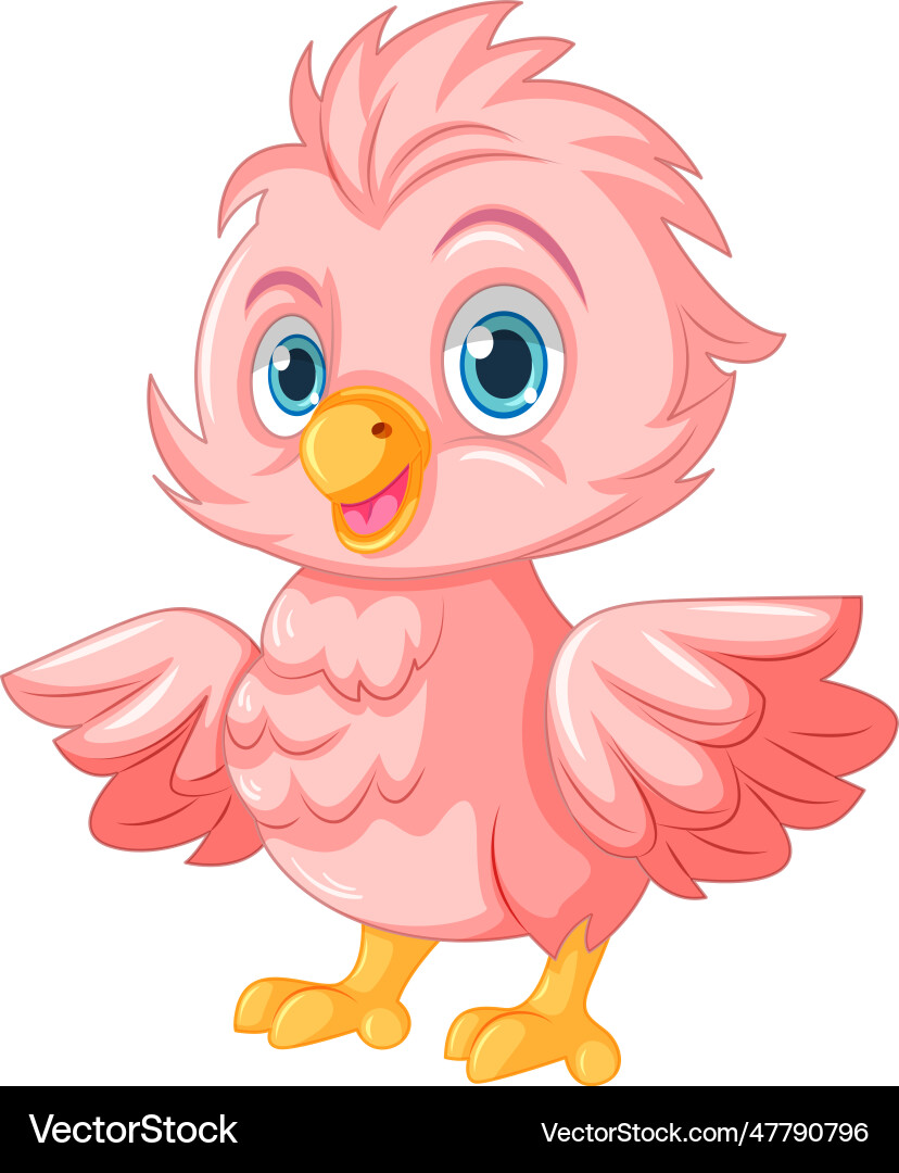 Pink baby chick cartoon character Royalty Free Vector Image