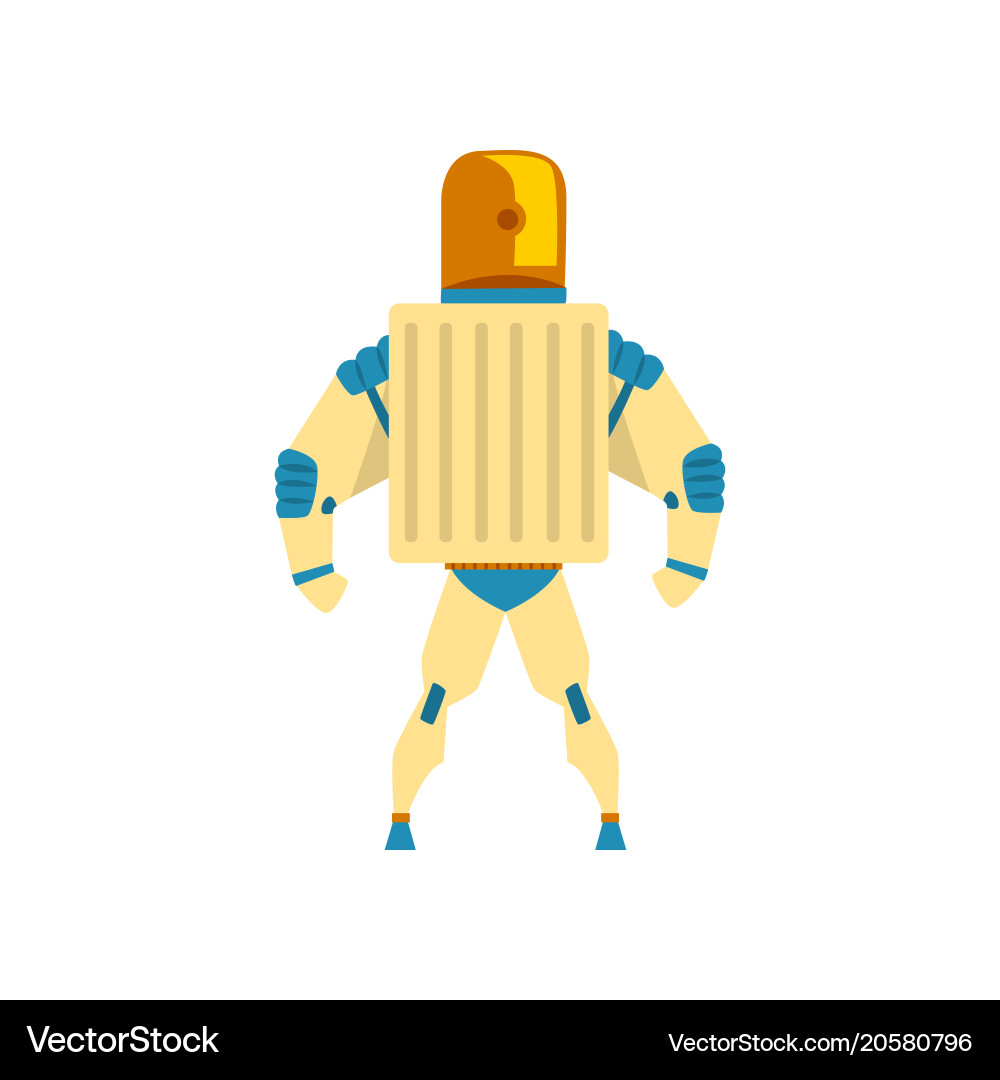 Robot cyborg superhero costume back view Vector Image