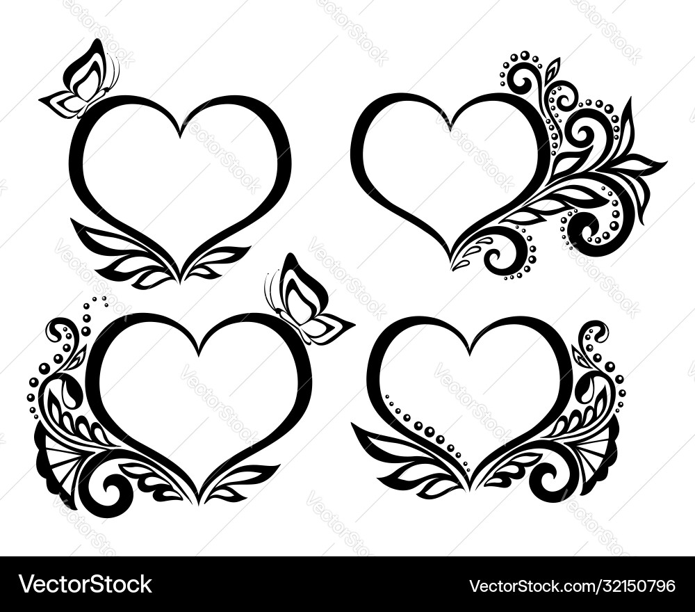 Set beautiful black-and-white symbol Royalty Free Vector