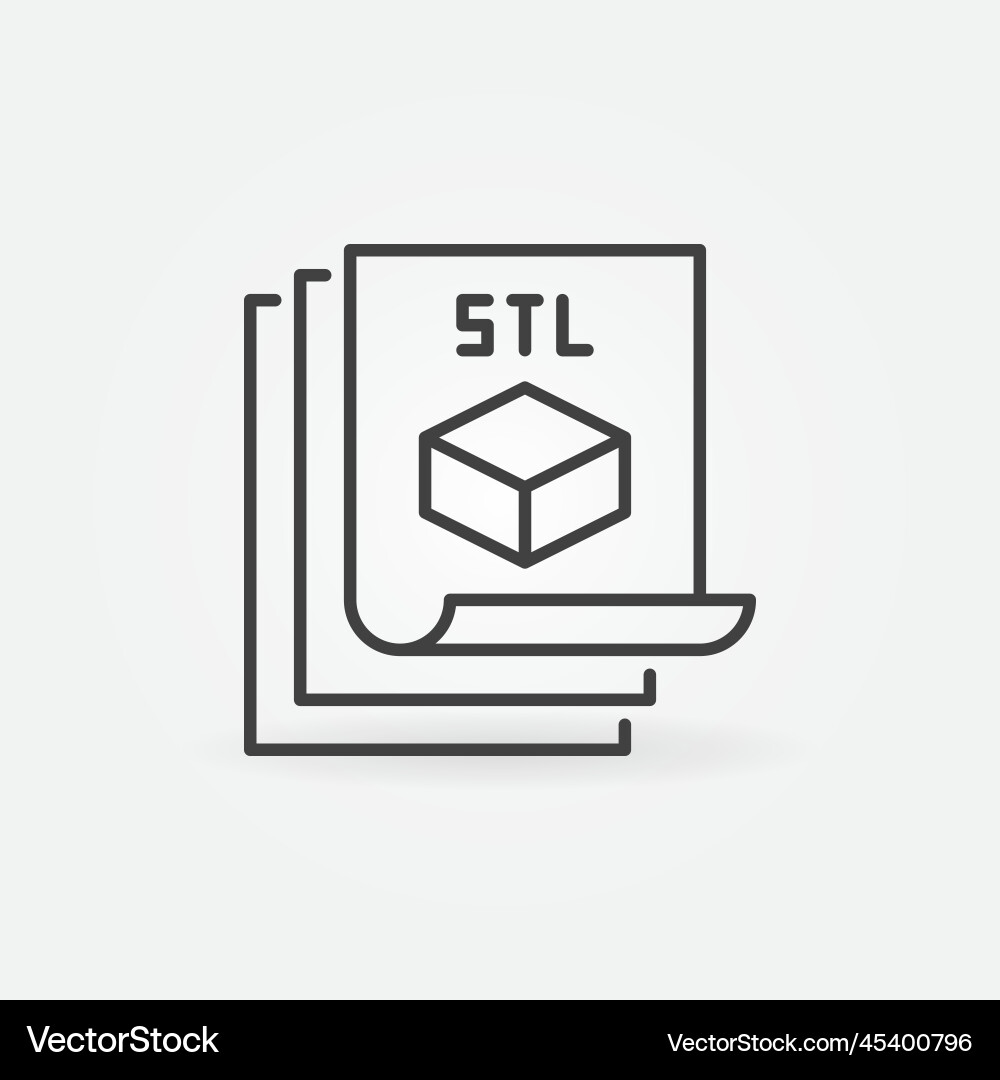 Stl files for 3d printing concept outline icon Vector Image