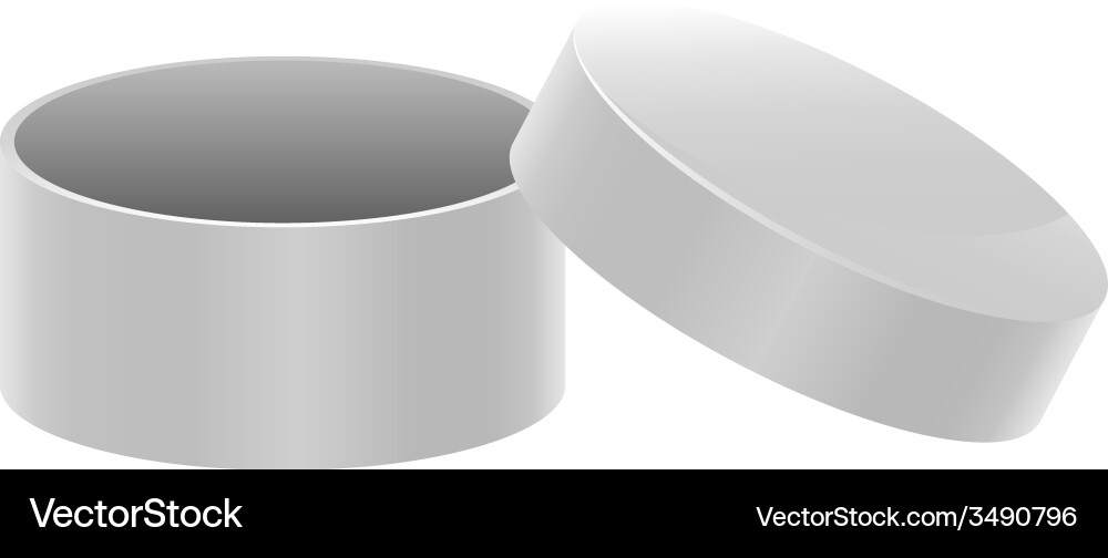 Template white round open box Royalty Free Vector Image