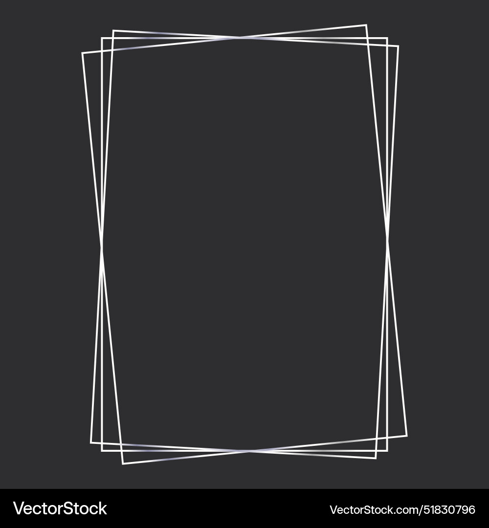 Thinline silver elegant frame minimal shine art Vector Image