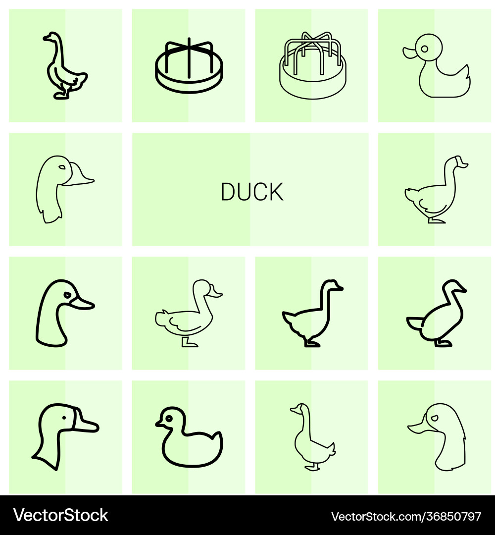 14 duck icons Royalty Free Vector Image - VectorStock