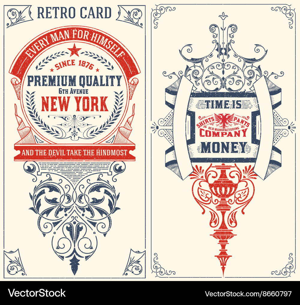 Baroque cards set Royalty Free Vector Image - VectorStock