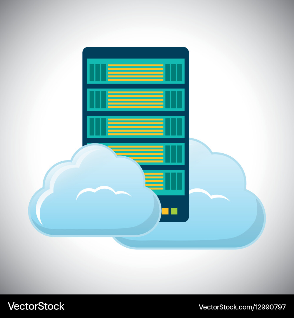 Cloud hosting data center icon Royalty Free Vector Image