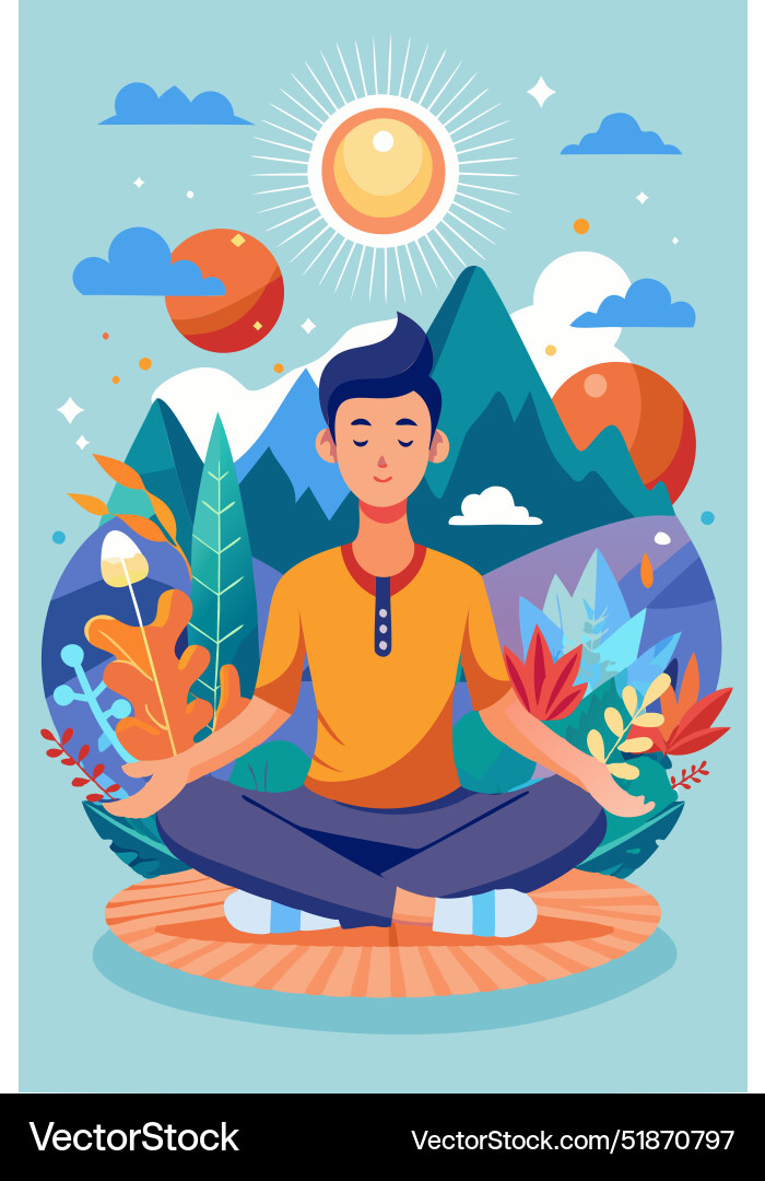 Cosmic meditation inner peace Royalty Free Vector Image