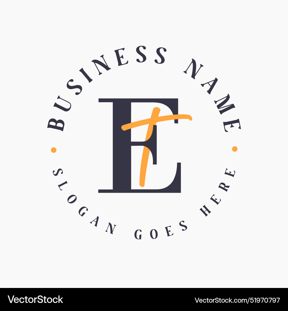 Elegant letter et initials logo for corporate Vector Image