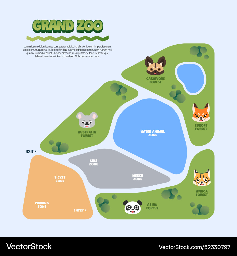 Gradient zoo map Royalty Free Vector Image - VectorStock