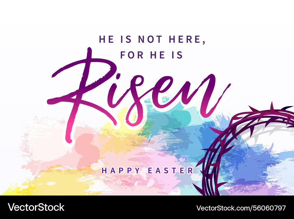 He is not here risen - easter sunday banner – Royalty-Free Vector ...