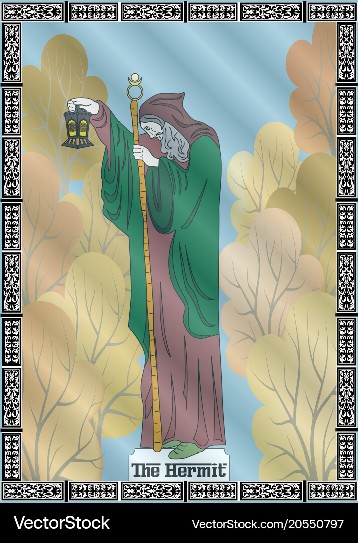 Hermit Tarot Card Royalty Free Vector Image - VectorStock