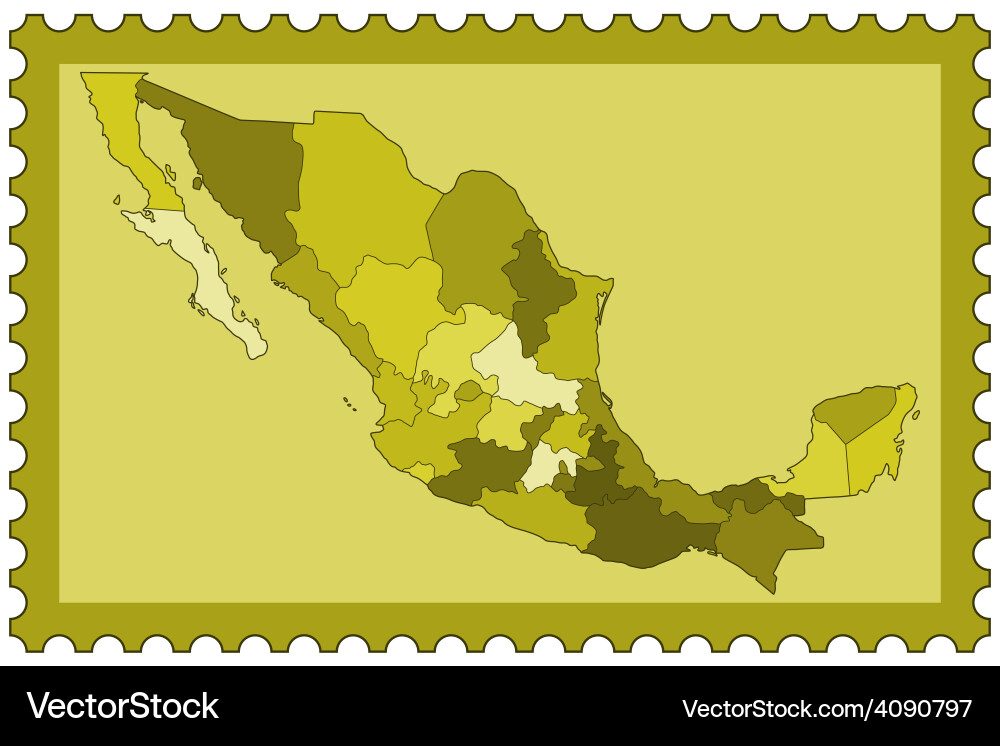 Mexico on stamp Royalty Free Vector Image - VectorStock