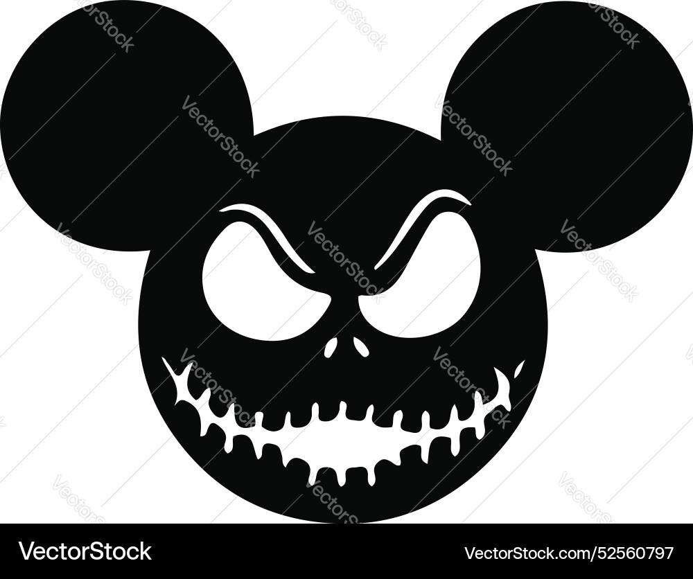 Mickey face halloween Royalty Free Vector Image