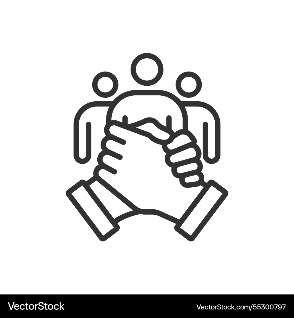 Partnership icon in line design Royalty Free Vector Image
