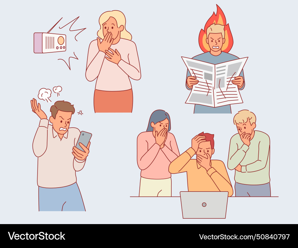 People getting bad news negative reaction Vector Image