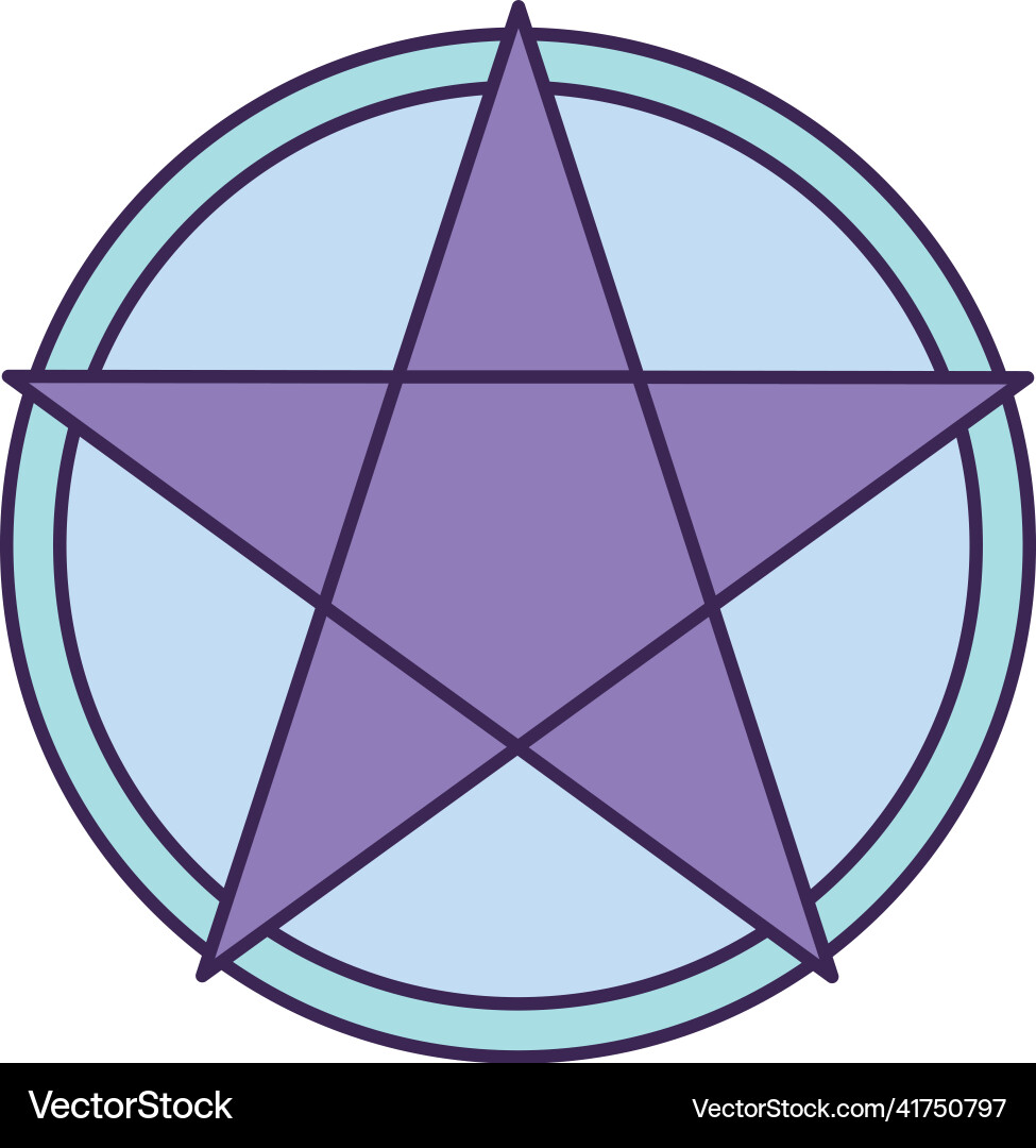 Purple pentagram star Royalty Free Vector Image
